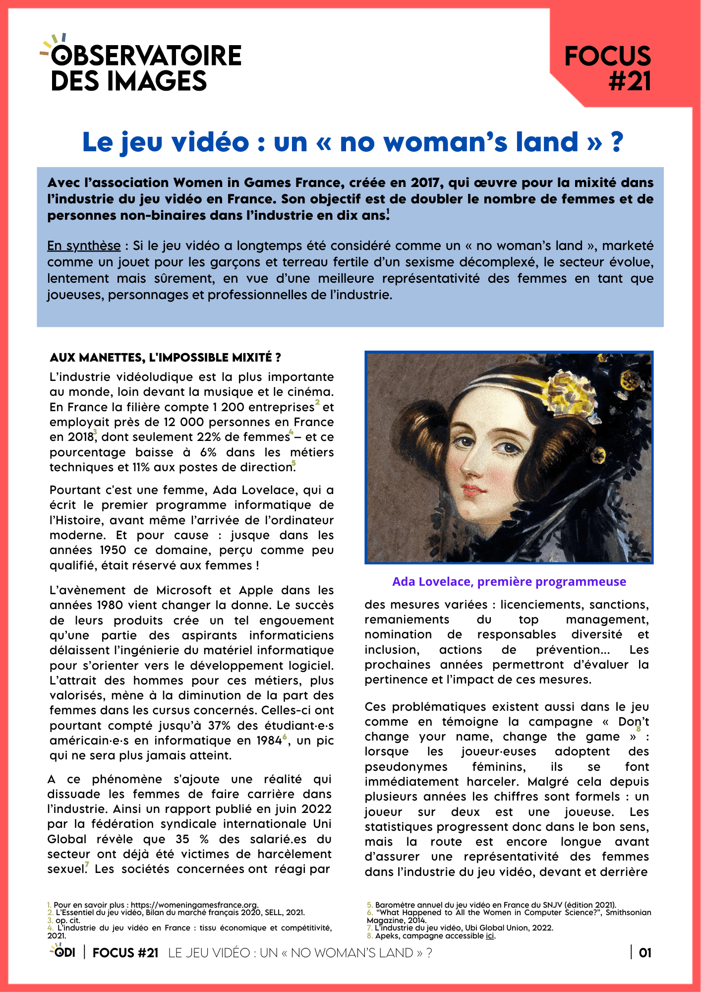 Focus #21 - Le jeu vidéo : un « no woman's land